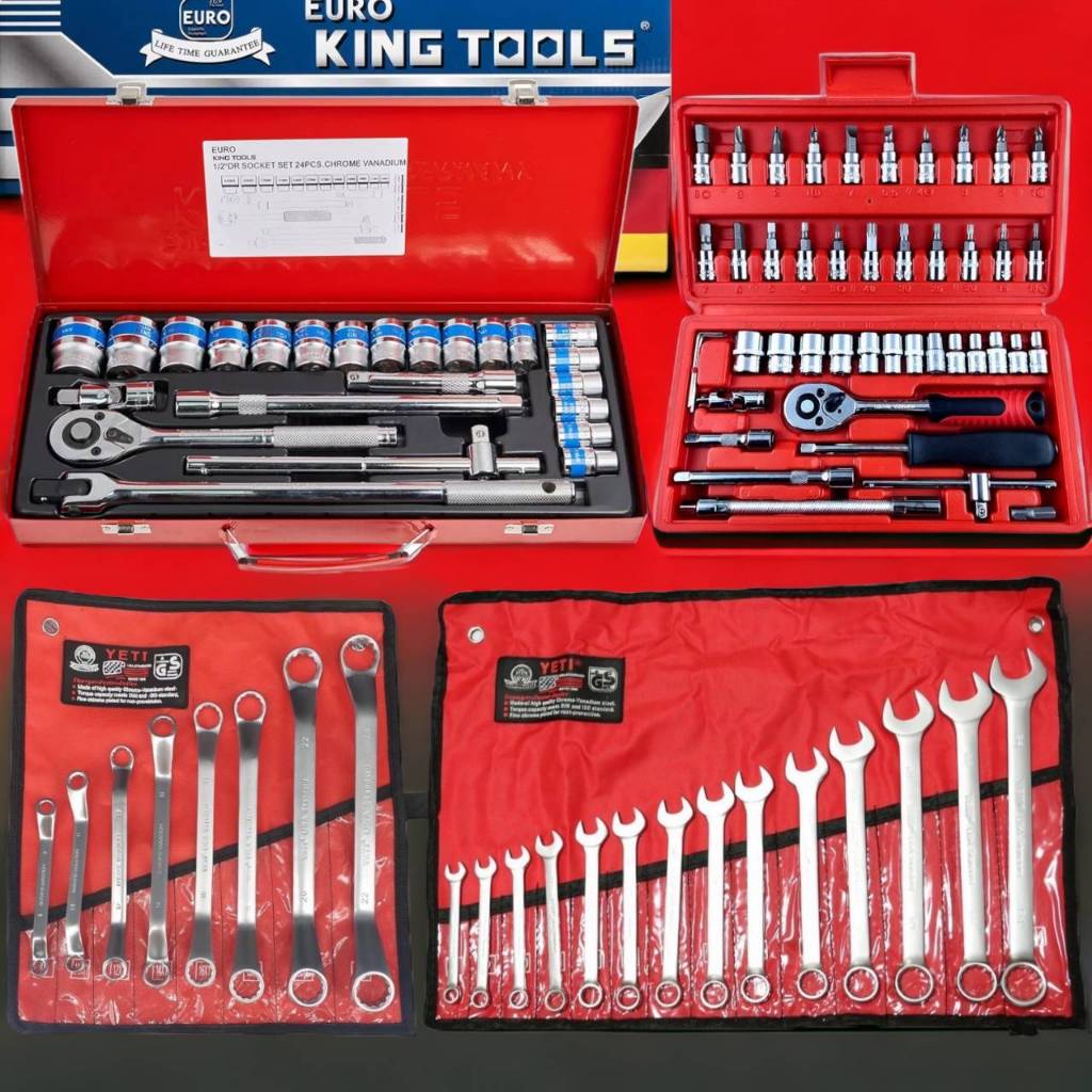 Euro King Tools ชุดบล็อก 24 ชิ้น+ประแจแหวนข้างปากตายyeti+แหวนyeti+ชุด ...