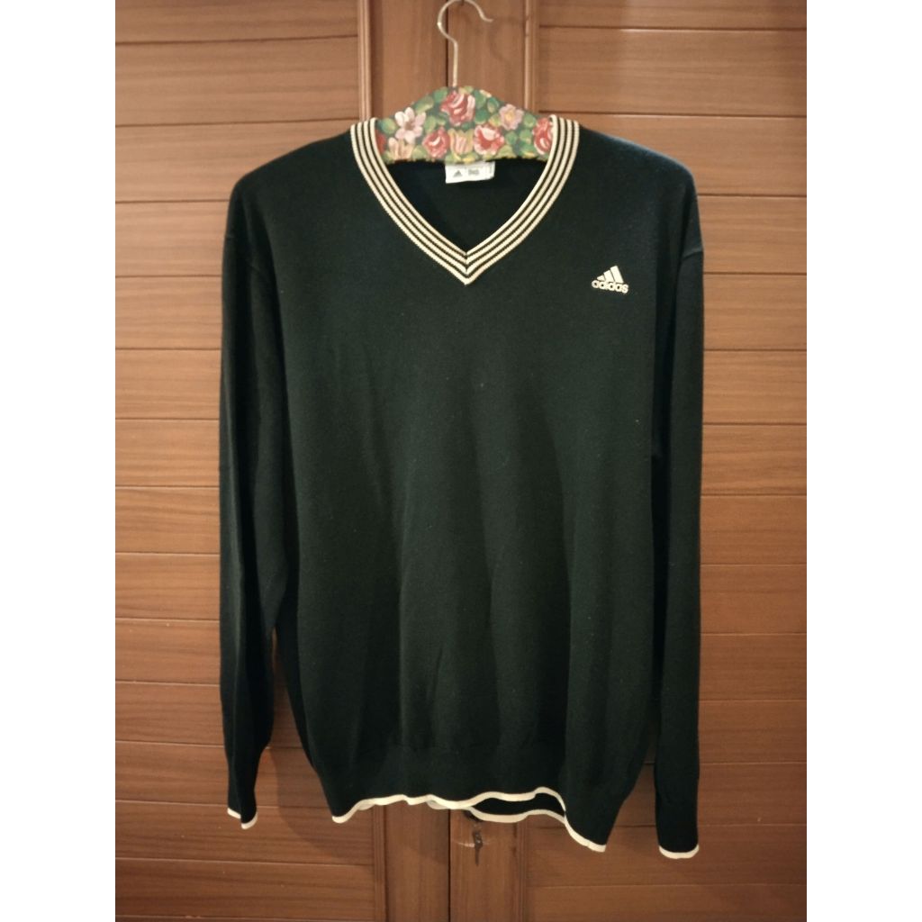 Adidas Taylormaid Golf Sweater สีดำขอบเหลือง Size 0/XG | Shopee Thailand
