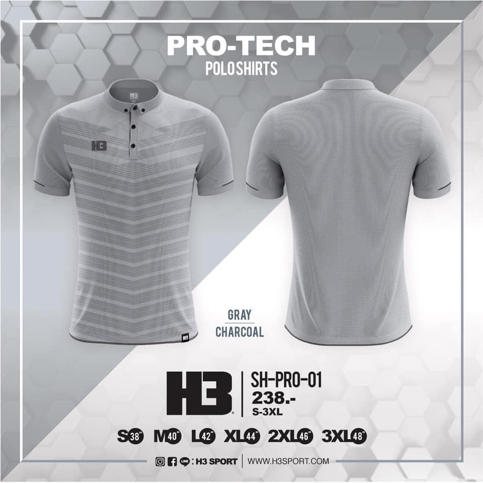 เสื้อโปโลกีฬา เสื้อโปโลเอชทรี H3 SPORT รุ่น SH PRO 01 ของแท้100% | Shopee Thailand