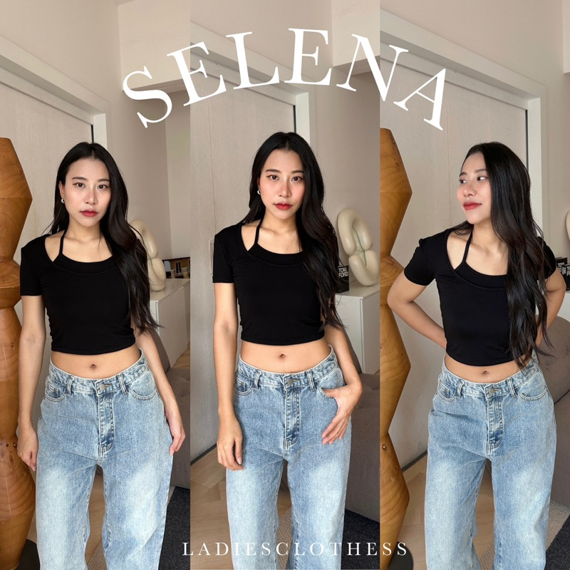 LADIESCLOTHESS #LC264 SELENA TOP เสื้อเอวลอย | Shopee Thailand