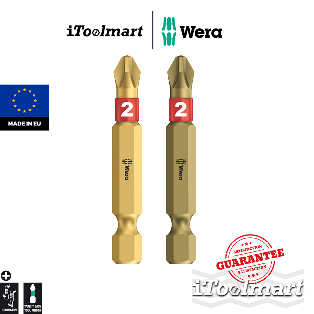 WERA ดอกไขควงหัวแฉก PH2 ขนาด 50 mm. 851/4 BTH bits / BDC bits | Shopee ...