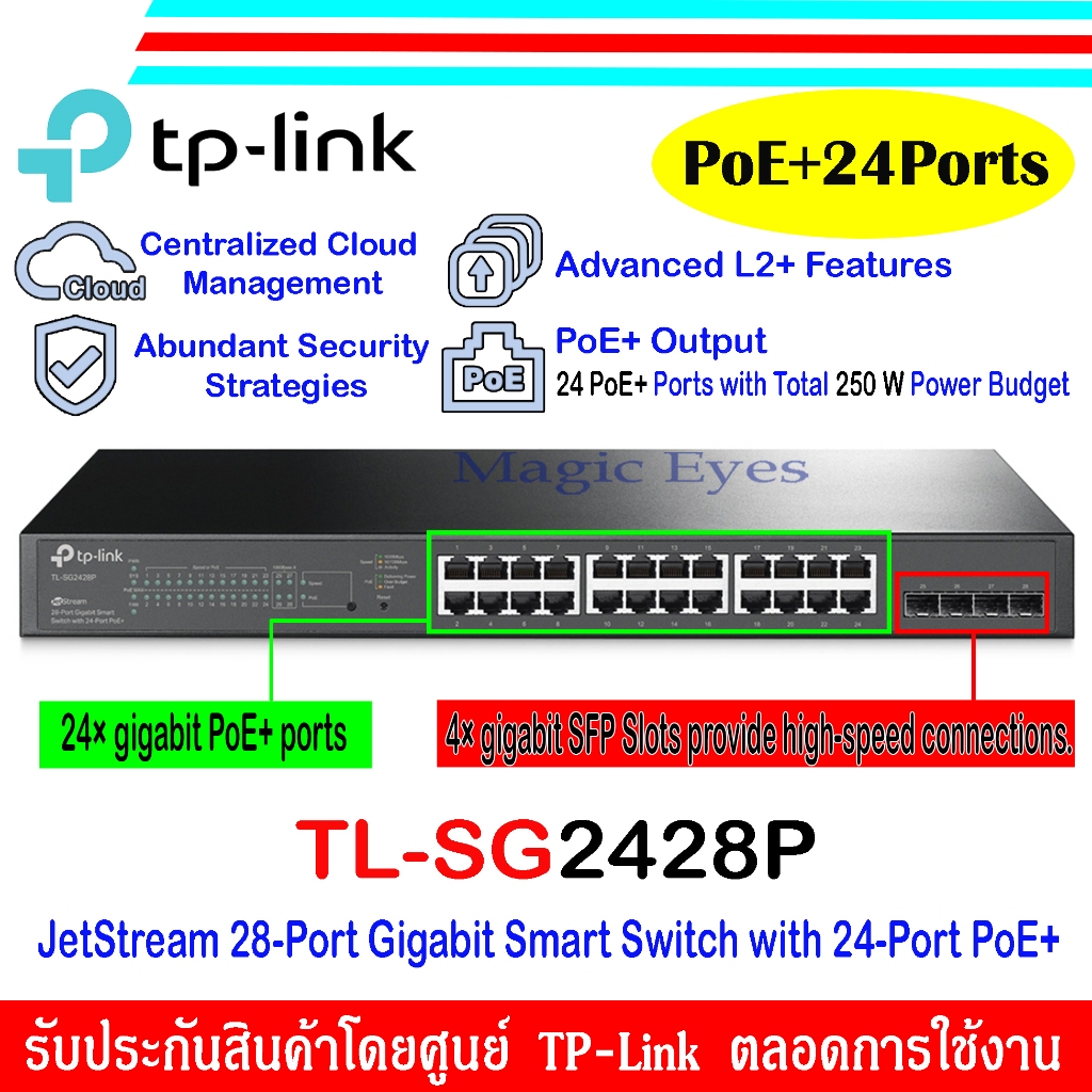 TP-LINK TL-SG2428P (V5 JetStream 28-Port Gigabit Smart Switch with 24 ...