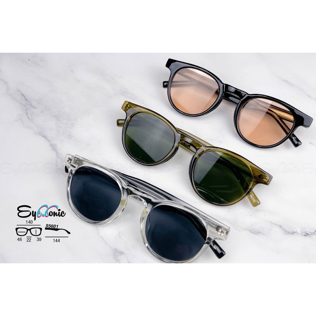 แว่นกันแดดวินเทจ รุ่น E S5601 กรอบพลาสติก นำไปตัดเลนส์สายตาได้ | Shopee ...