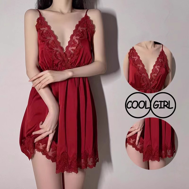 ชุดนอนผ้าซาตินคอวี ชุดนอนเซ็กซี่ไซส์ใหญ่ จัดส่งจากโกดังท้องถิ่นในประเทศไทย H1381 | Shopee Thailand