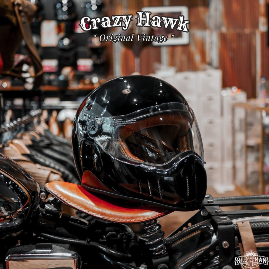หมวกกันน๊อค Crazy hawk สีดำเงา | Shopee Thailand