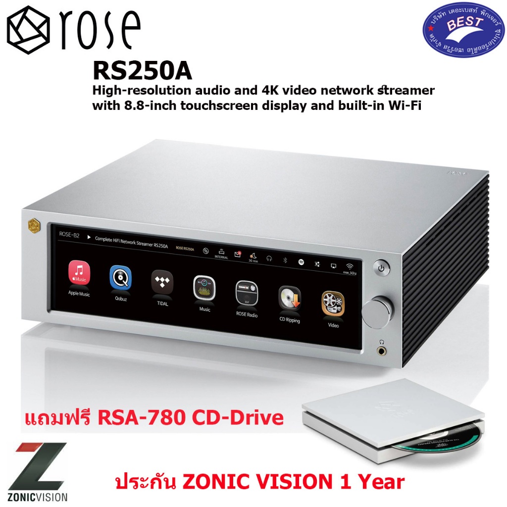 HiFi Rose RS-250A เครื่องเล่นเพลง Network Streamer ประสิทธิภาพสูงและสต ...