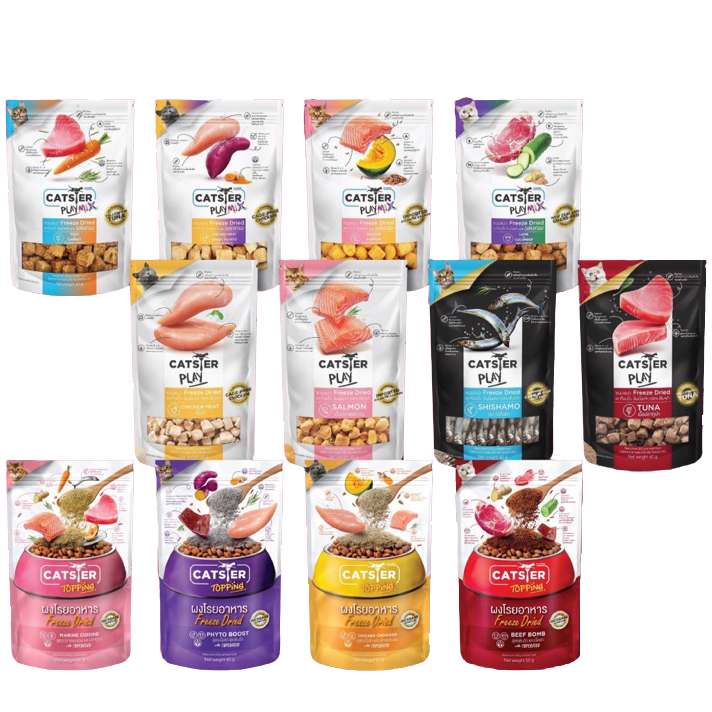 [ ขนมแมว ] Catster Play Freeze Dried Treats & Toppers for Cats แคทสเตอร ...