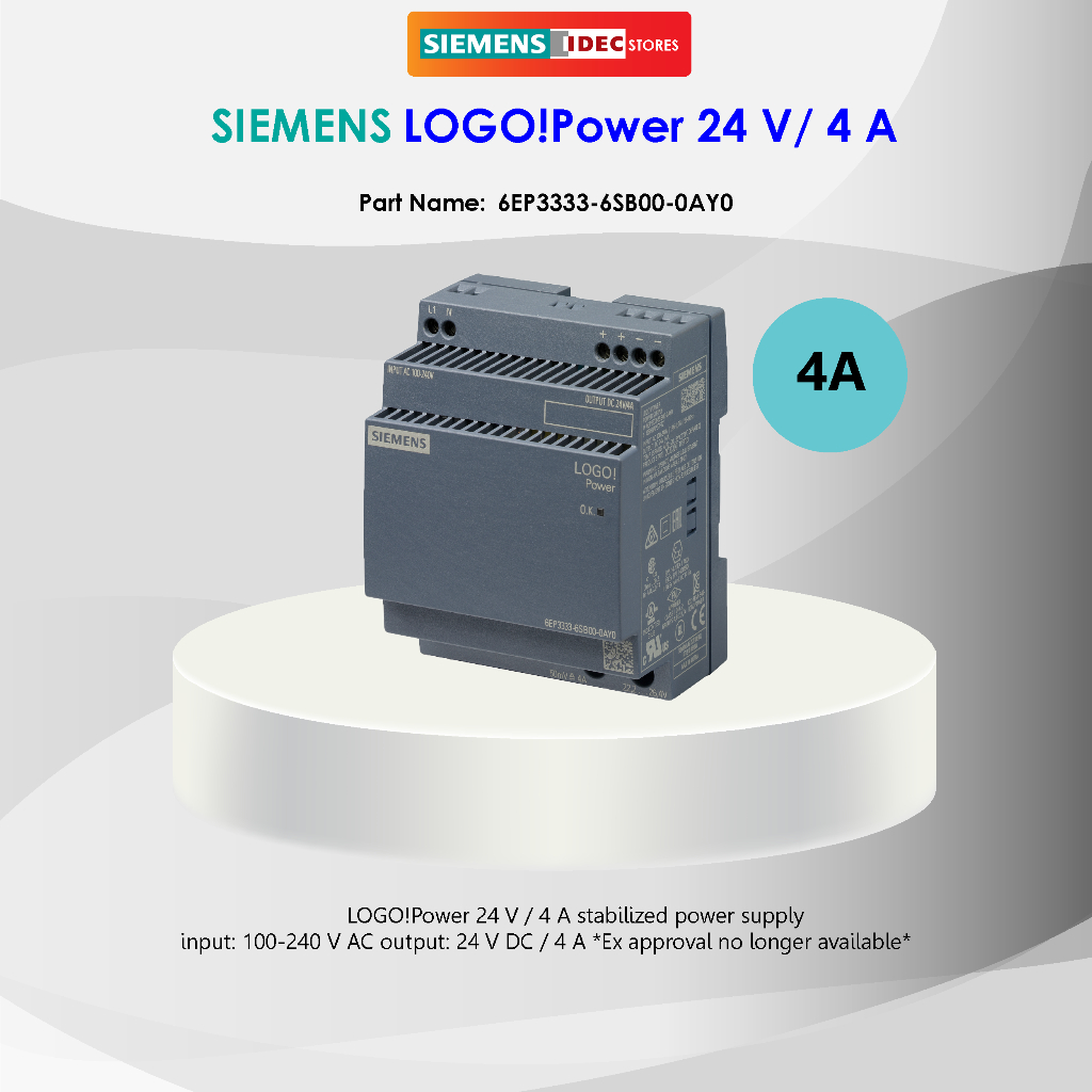 power supply LOGO!Power 24V/4A stabilized, input: 100-240 V AC output ...