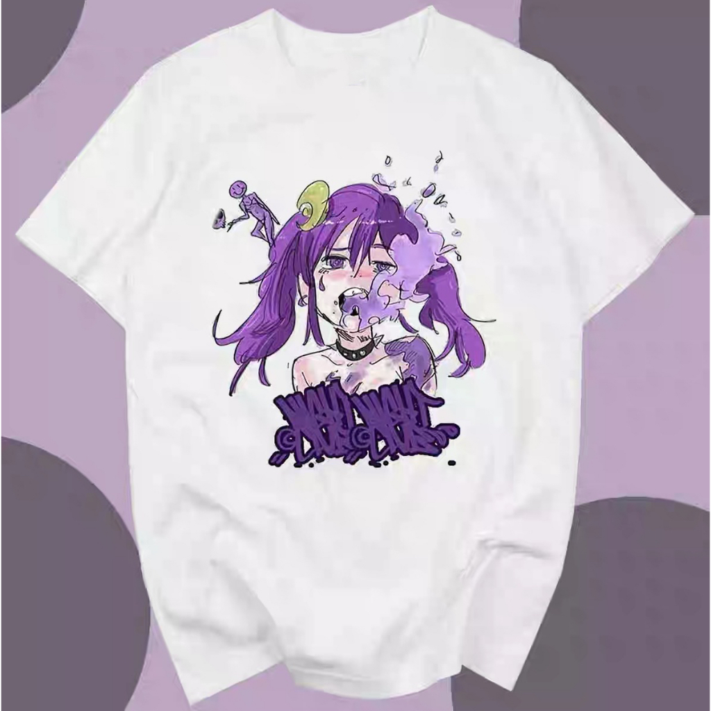 Jun Inagawa Billie Eilish เสื้อยืดแขนสั้นผู้ชายและผู้หญิง กราฟฟิตีสาว ...