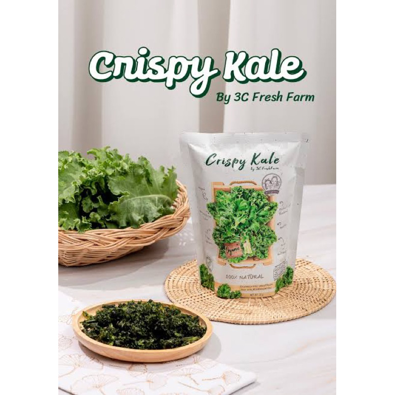 Crispy kale snack 20g. 3C fresh farm ผักเคลอบกรอบ 100%จากธรรมชาติ ...