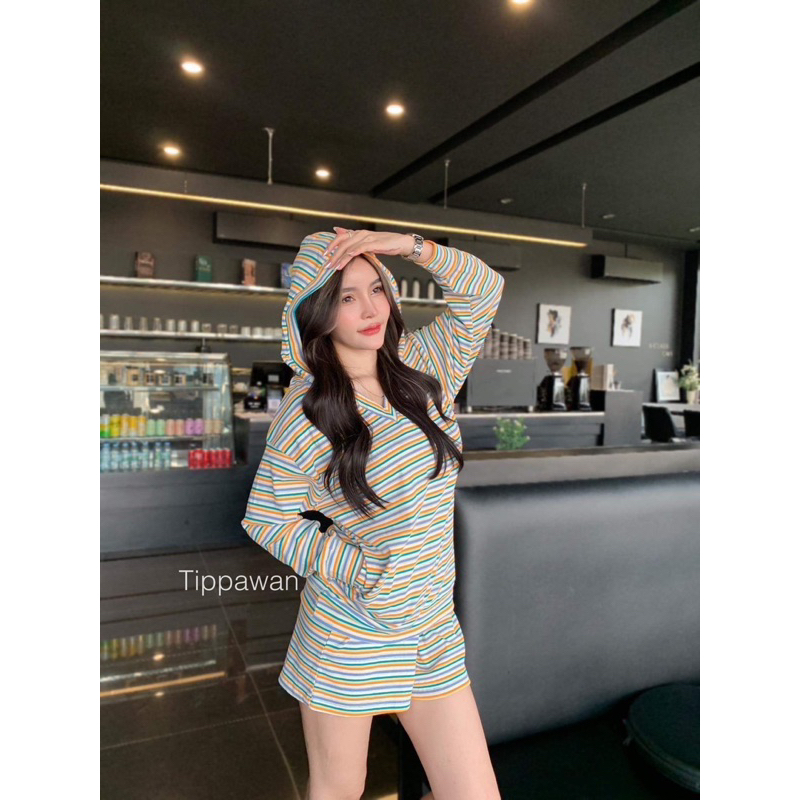 เซ็ตฮู้ดสีหวานป้ายTippawan | Shopee Thailand