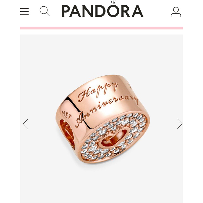 Pandora pave & heart anniversary charm rosegold แท้100% | Shopee Thailand