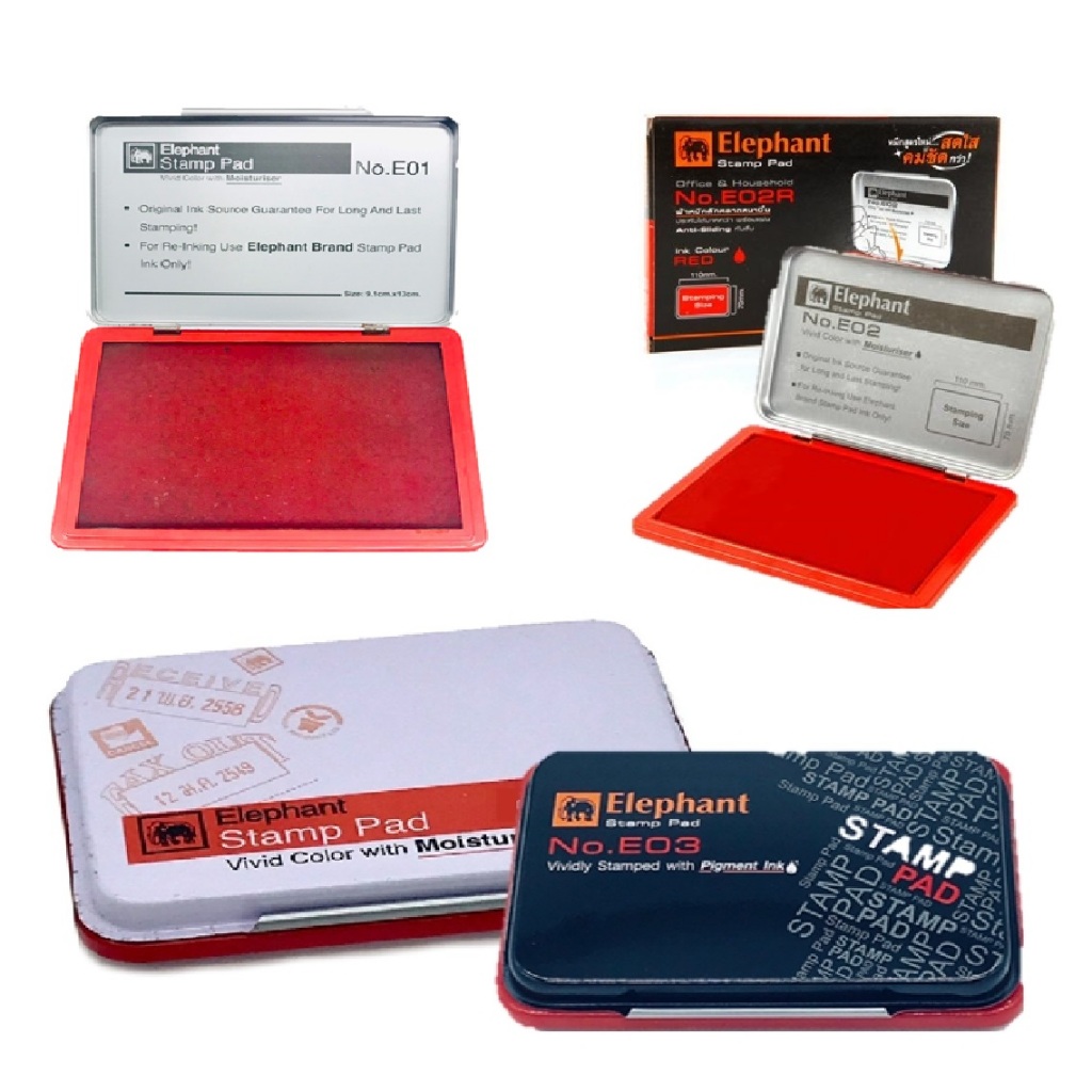 ELEPHANT แท่นประทับตรา (Stamp Pad) สีแดง | Shopee Thailand