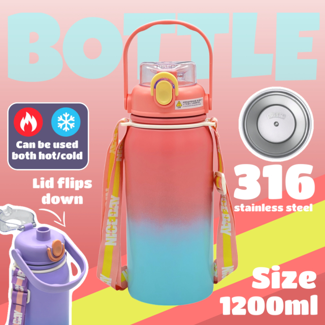 Two tone water bottle กระบอกน้ำหูหิ้วสแตนเลสพกพา | Shopee Thailand