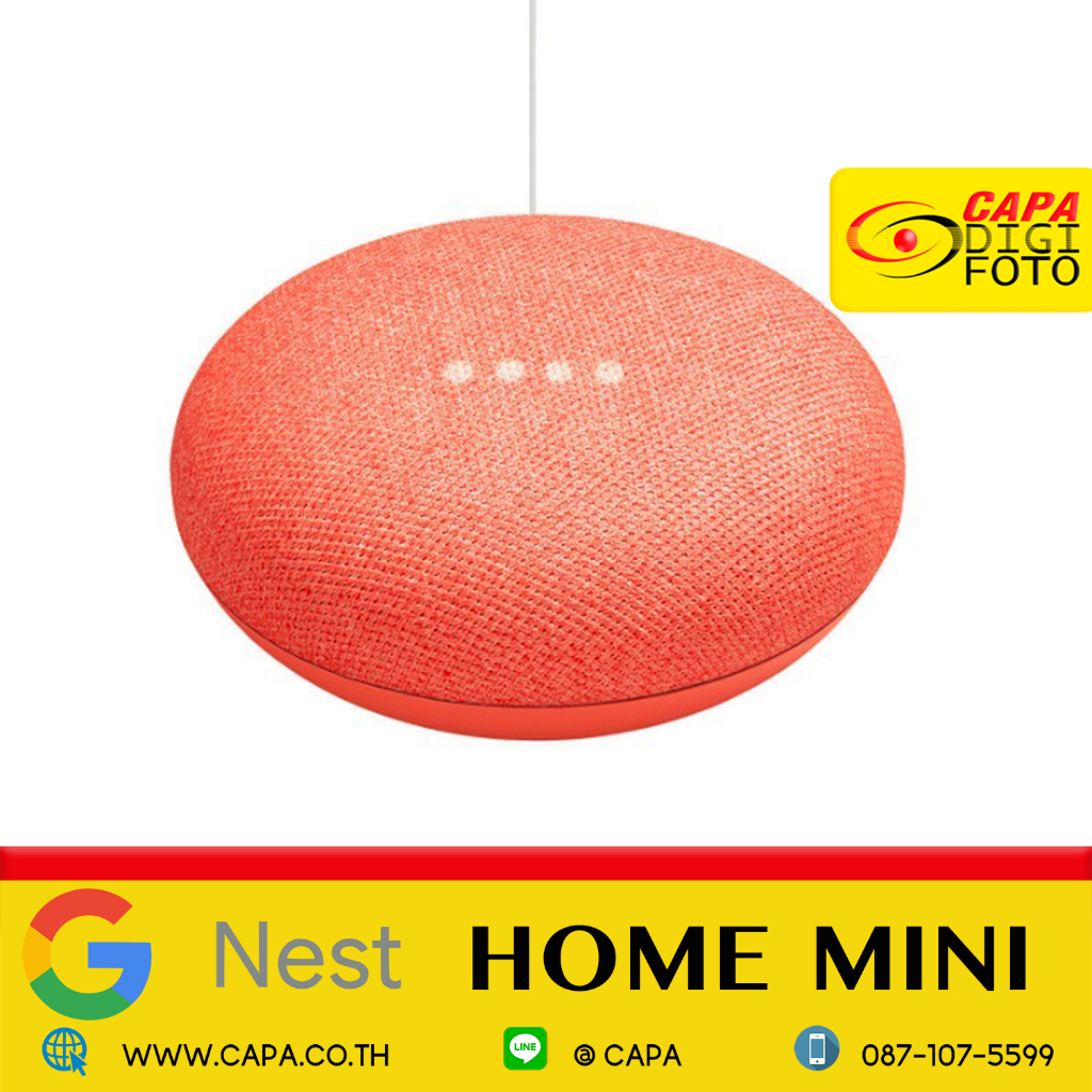 Google Home Mini (สีส้ม/Coral) ลำโพงอัจฉริยะ สั่งงานด้วยเสียง รองรับ ...