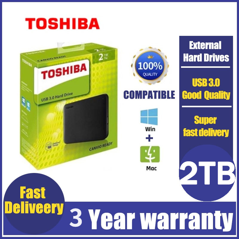 Toshiba External Harddisk 2TB ฮาร์ดดิสก์แบบพกพา HDD 2.5" USB 3.0 ฮาร์ดไดรฟ์คุณภาพสูง ที่เก็บ ...