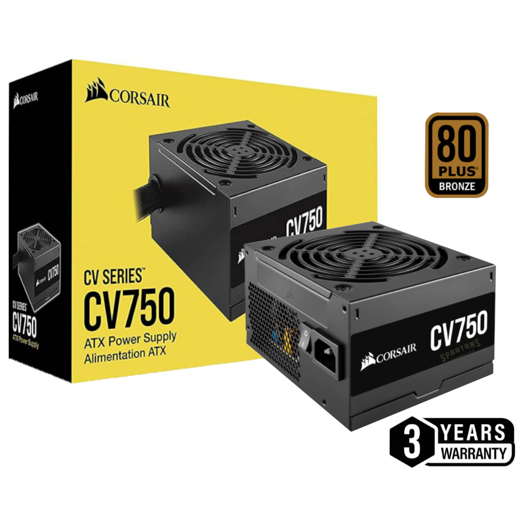 POWER SUPPLY (อุปกรณ์จ่ายไฟ) CORSAIR CV750 - 750W 80 PLUS BRONZE (CP-9020237-NA) | Shopee Thailand