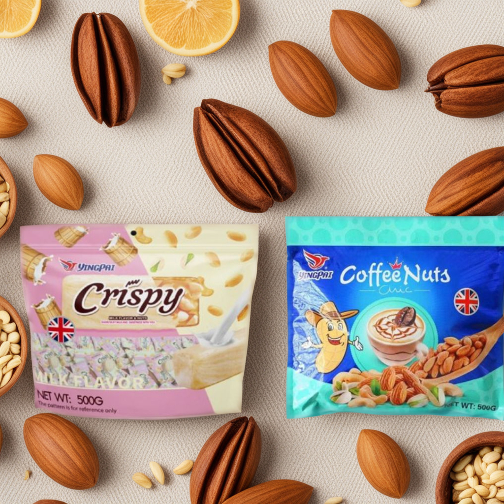 Yingpai ขนมตุ้บตั้บถั่วรวมรสกาแฟและนม อร่อยเพลิน แคลอรี่ต่ำ 500g ...