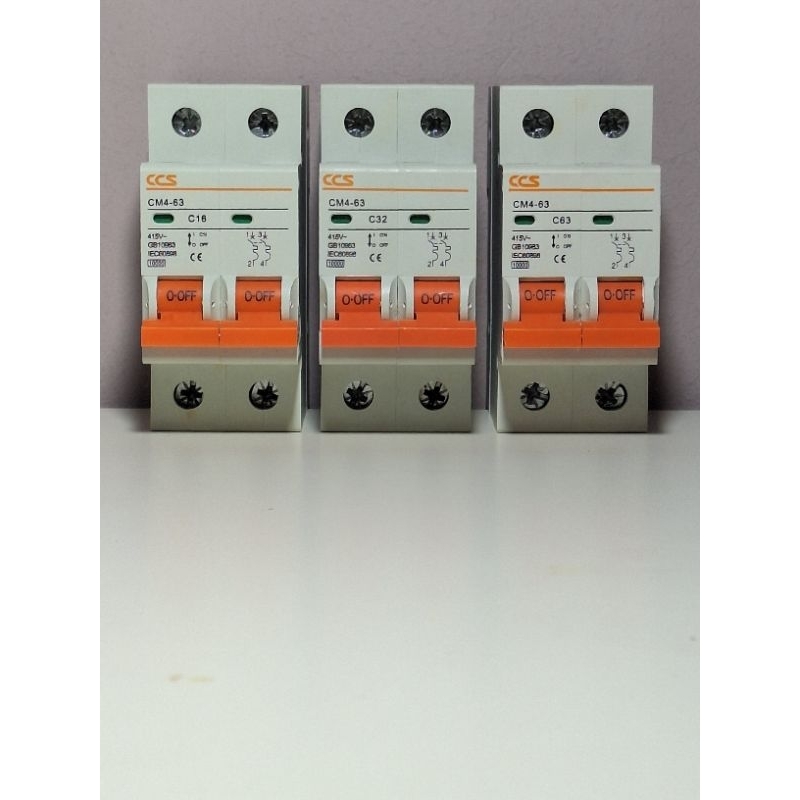 CCS เมนเบรกเกอร์เซอร์กิต 2P/ 10KA เกาะราง ขนาดแอมป์ 16, 63A ราคาต่อ1ชิ้น | Shopee Thailand