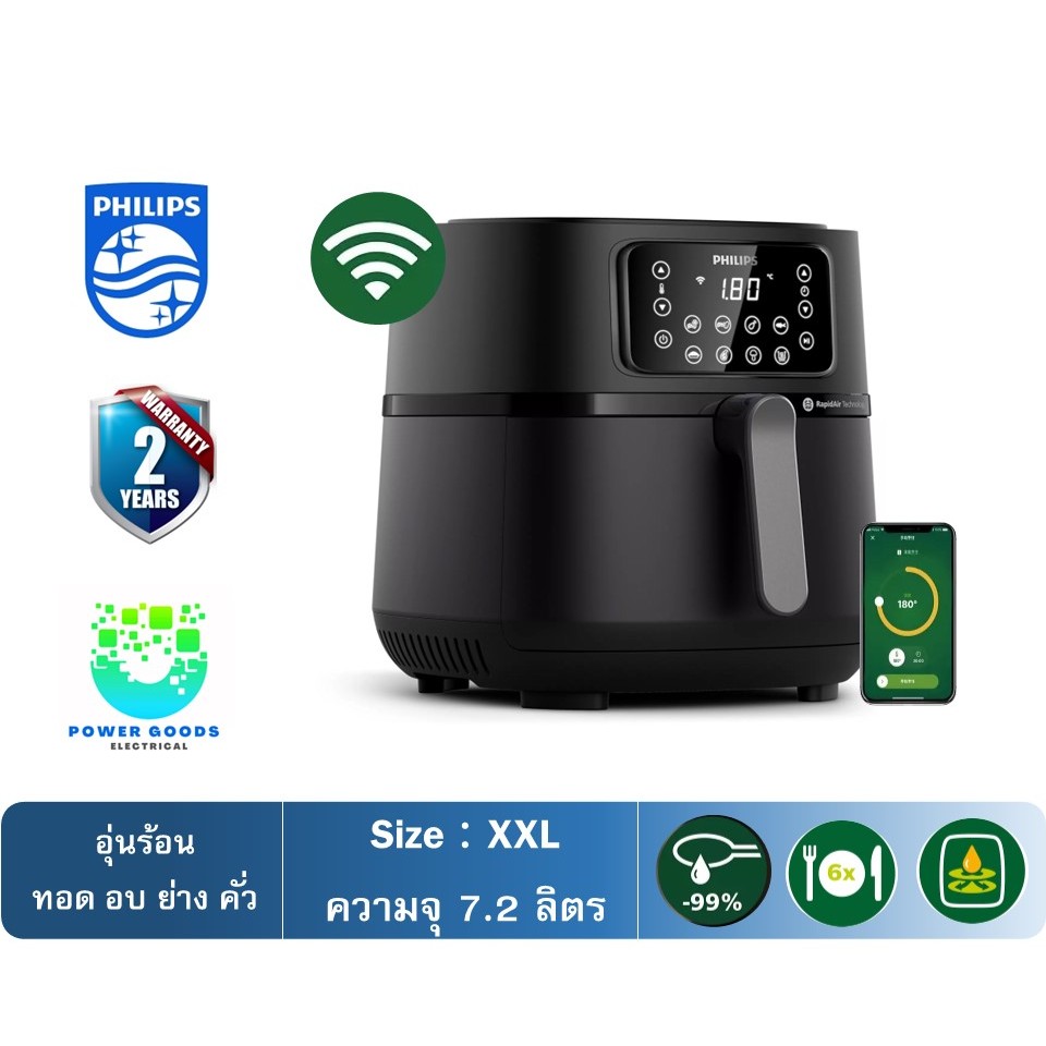 Philips หม้อทอดไร้น้ำมัน (XXL) รุ่น HD9285/90 (ความจุ 7.2 ลิตร) | Shopee Thailand