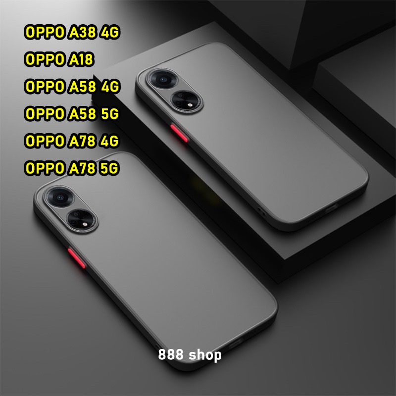 เคสขอบสีหลังด้าน OPPO A38 A18 A58 4G/A78 4G/A58 5G/A78 5G/A98 Reno8T A54 A74 4G/5G A59 F1S พร้อม ...