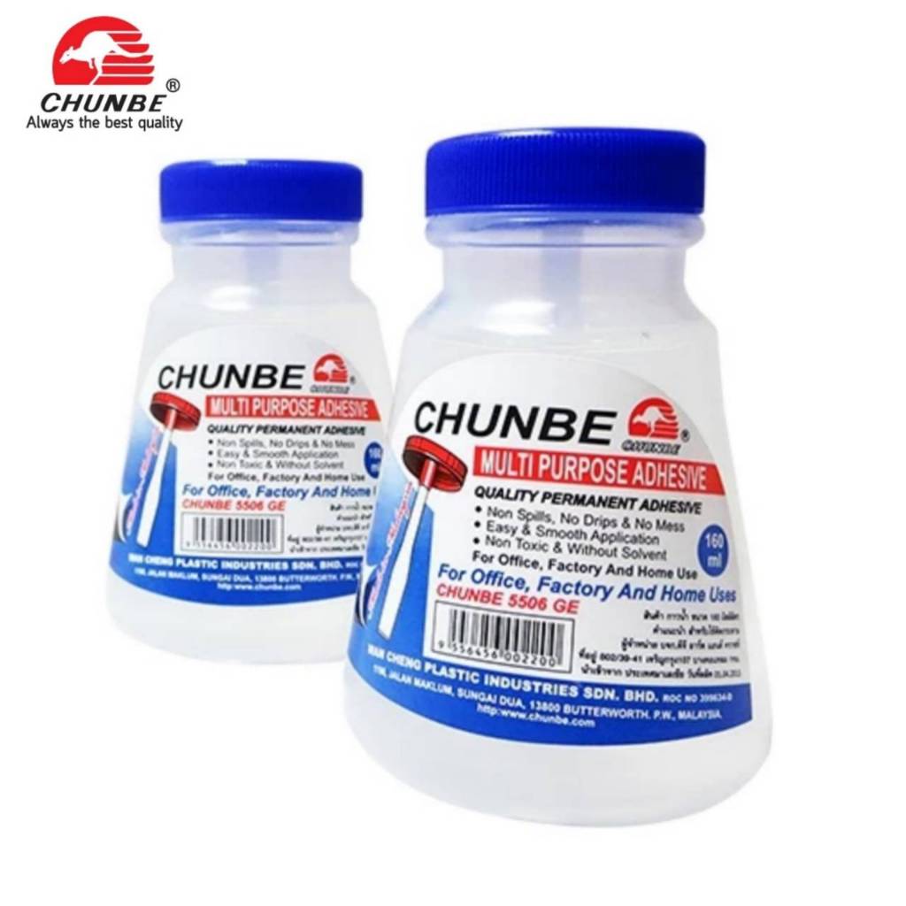กาว กาวน้ำใส CHUNBE ขนาด 160 ml. เนื้อกาวใส เหนียว ติดแน่น มีใบพาย ใช้ ...