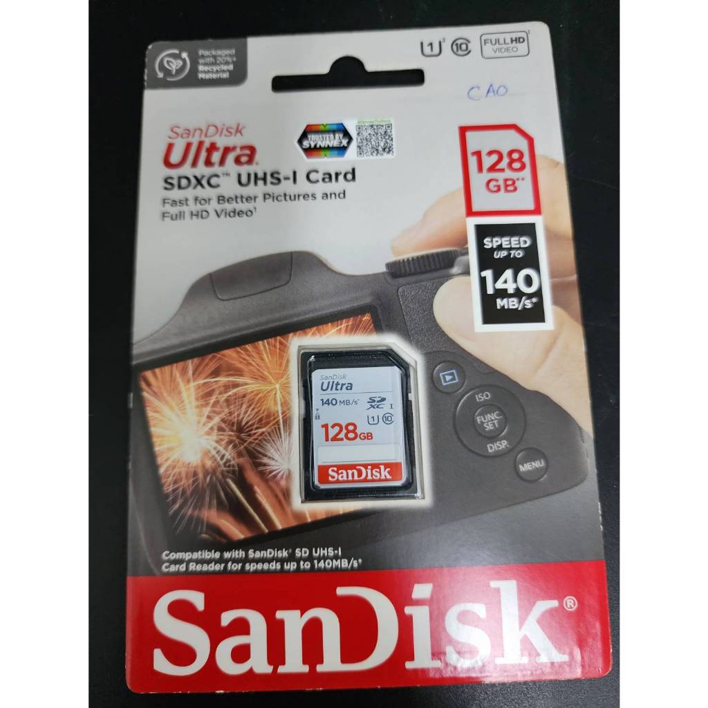 Sandisk SD Ultra 128GB 140MB/s CLASS 10 FULL HD VDO ประกัน Synnex 10ปี | Shopee Thailand