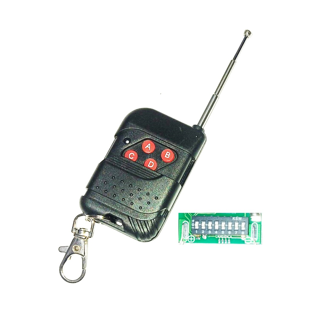 รีโมท แบบ 8DIP มีเสาอากาศ รีโมตควบคุมประตูโรงรถ 433Mhz ชิพ PT2262 SCT2260 HS2262 FIXED CODE ...