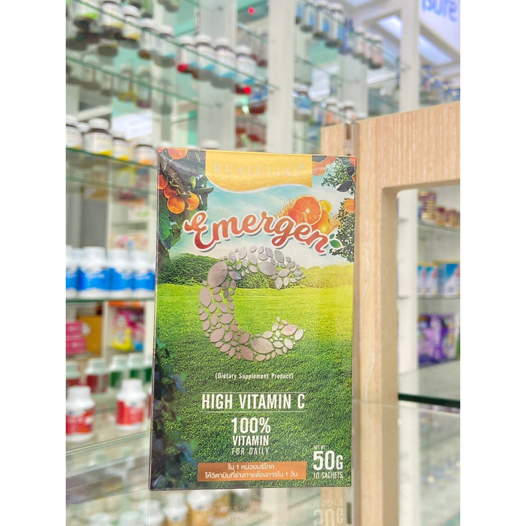 Real Elixir Emergen-C วิตามินซีแบบผง ให้วิตามินที่ร่างกายต้องการใน 1 วัน ขนาด 5 กรัม/ซอง (1 ...