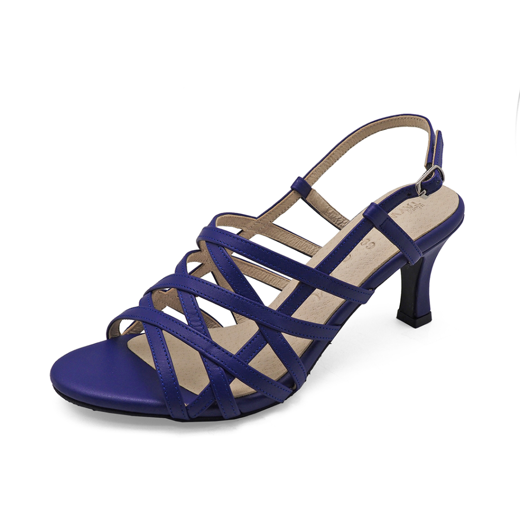 TAYWINแท้ เทวินทร์แท้ รองเท้าแตะส้นสูงหนังแท้ SC-69 Size35-41 หนังนิ่มสีน้ำเงินสด | Shopee Thailand