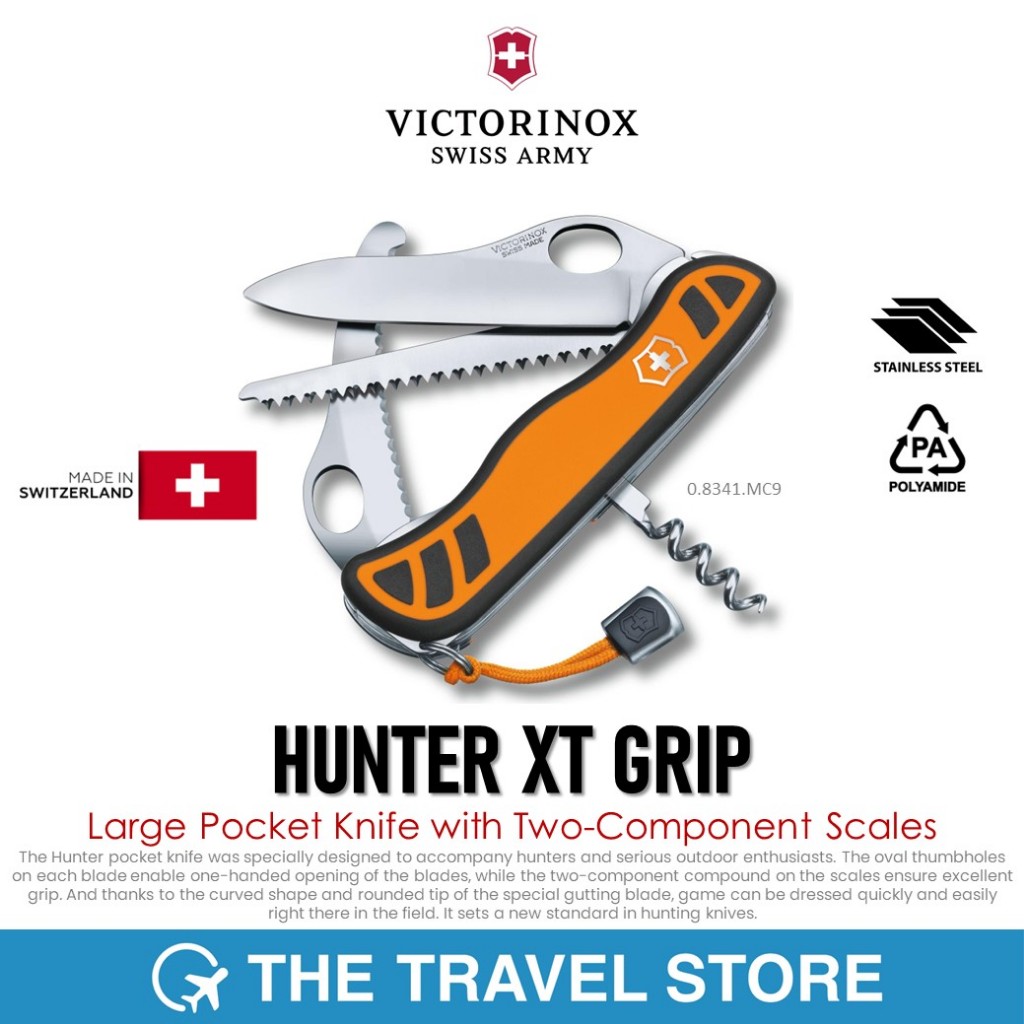 VICTORINOX Hunter XT Grip Large Pocket Knife with Two-Component Scales ...