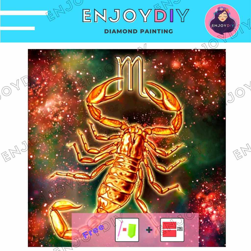 ภาพครอสติสคริสตัล Scorpio(ราศีพิจิก) 5d diy diamond painting แบบเม็ด ...