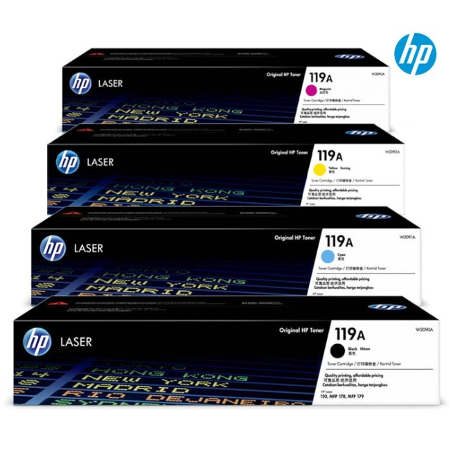 HP 119A Black, Cyan, Yellow, Magenta (W2090A,W2091A,W2092A,W2093A ...