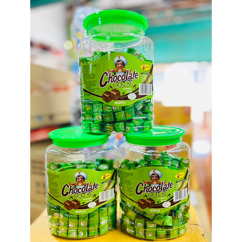 ช็อกโกแลต&นมคิวบ์แคนดี้(Chocolate&Milk Cube Candy) 1 กระปุก บรรจุ 180 ...