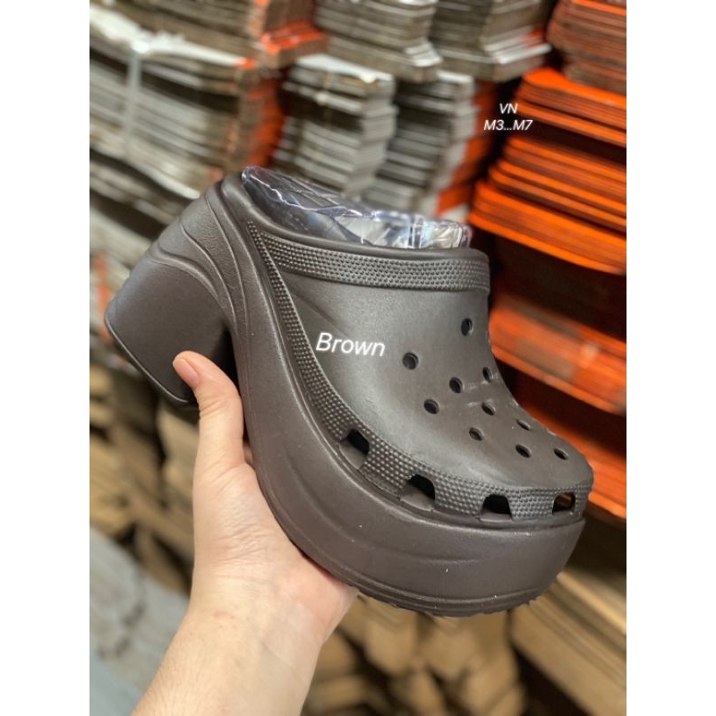 รุ่นใหม่!!รองเท้าแตะส้นสูง crocsใส่ผู้หญิงW5-W9สู่สูง9cm | Shopee Thailand