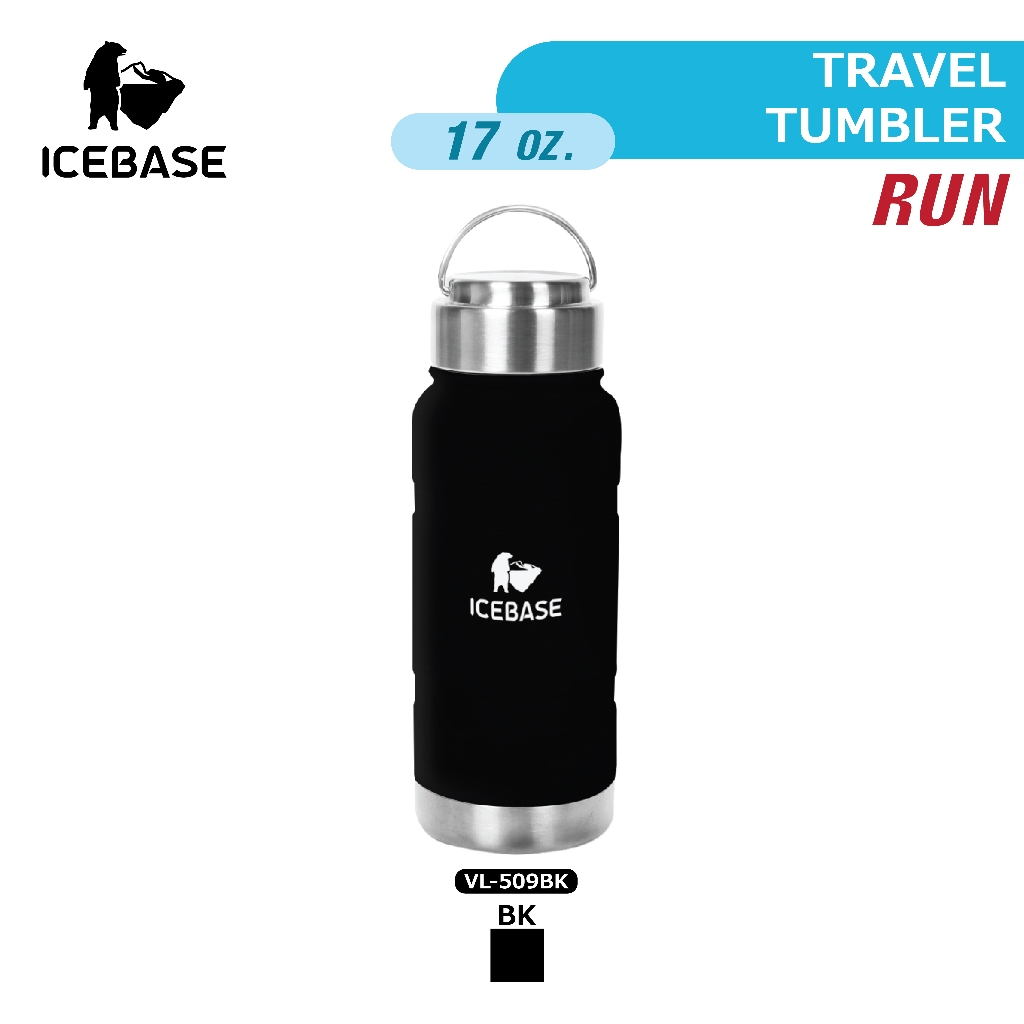 ICEBASE กระบอกน้ำสแตนเลสเก็บอุณหภูมิ 520ML (17.33oz.) รุ่น VL-509BK | Shopee Thailand