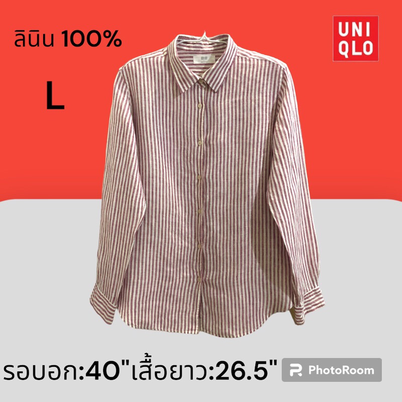 เสื้อเชิ้ต ผ้าลินิน 100% Uniqlo L (หญิง)มือ2 สภาพใหม่ | Shopee Thailand