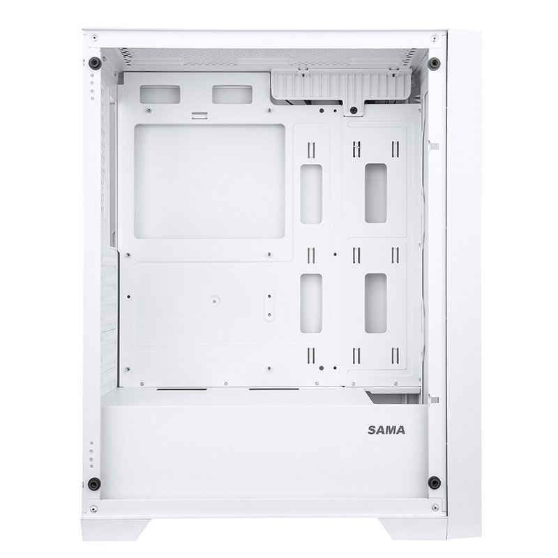 CASE (เคส) SAMA GZS (WHITE) (MICRO-ATX) มีพัดลม RGB 4 ตัว -รับประกัน 1 ปี | Shopee Thailand