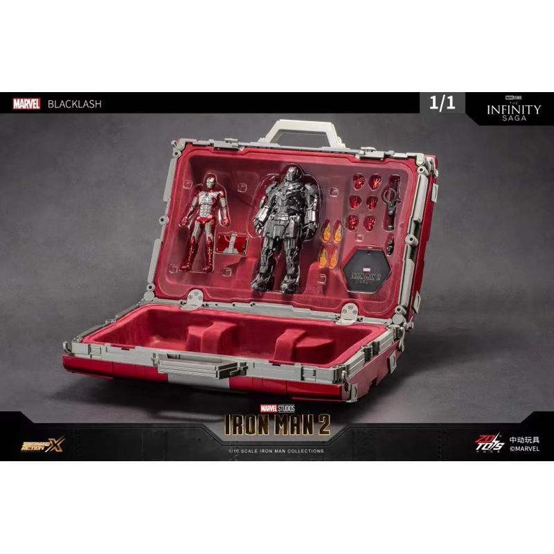 ZD Toys 1/1 Iron Man MK5 Suitcase With 1/10 MK5 & Whiplash Action ...