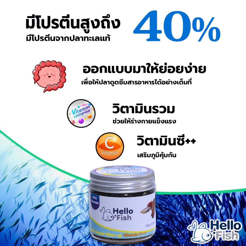 อาหารปลา Hellofish Kodama 0.3mm. อาหารเร่งโต สำหรับปลาสวยงาม ปลาตู้ไม้น้ำ และสัตว์ในตู้ไม้น้ำ ...