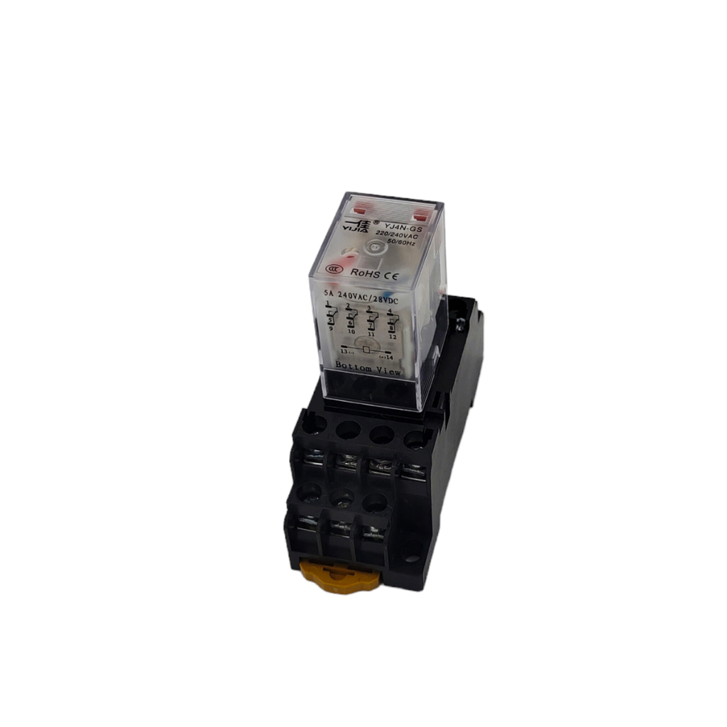 YJ4N-GS(MY-4N)&PYF-14A-E RELAY&SOCKET รีเลย์พร้อมขารีเลย์ 14ขา 5A Contact: 4NO 4NC Volts: 12VDC ...