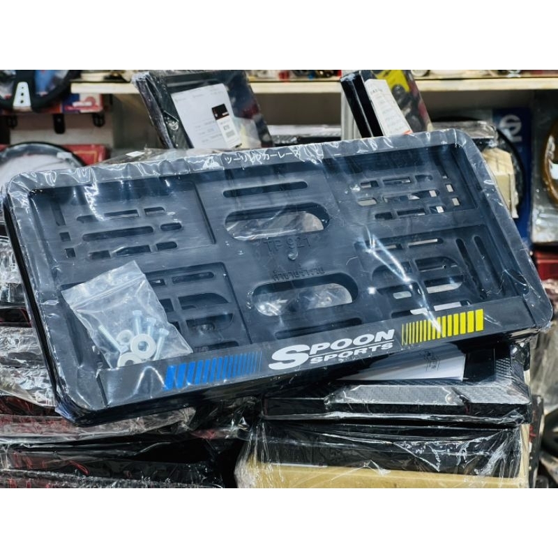 กรอบป้ายทะเบียน spoon sport นกกระเรียน license plate frame เนื้อ abs ...