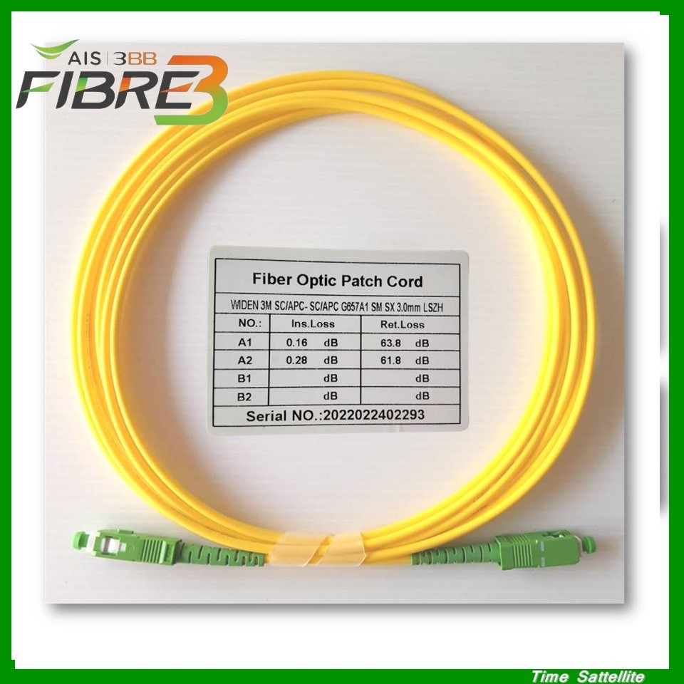 สาย Patch Cord SC/APC-SC/APC:ขนาดสาย 3มิลลิเมตร ยาว 3เมตร(หัวเขียว indoor) | Shopee Thailand