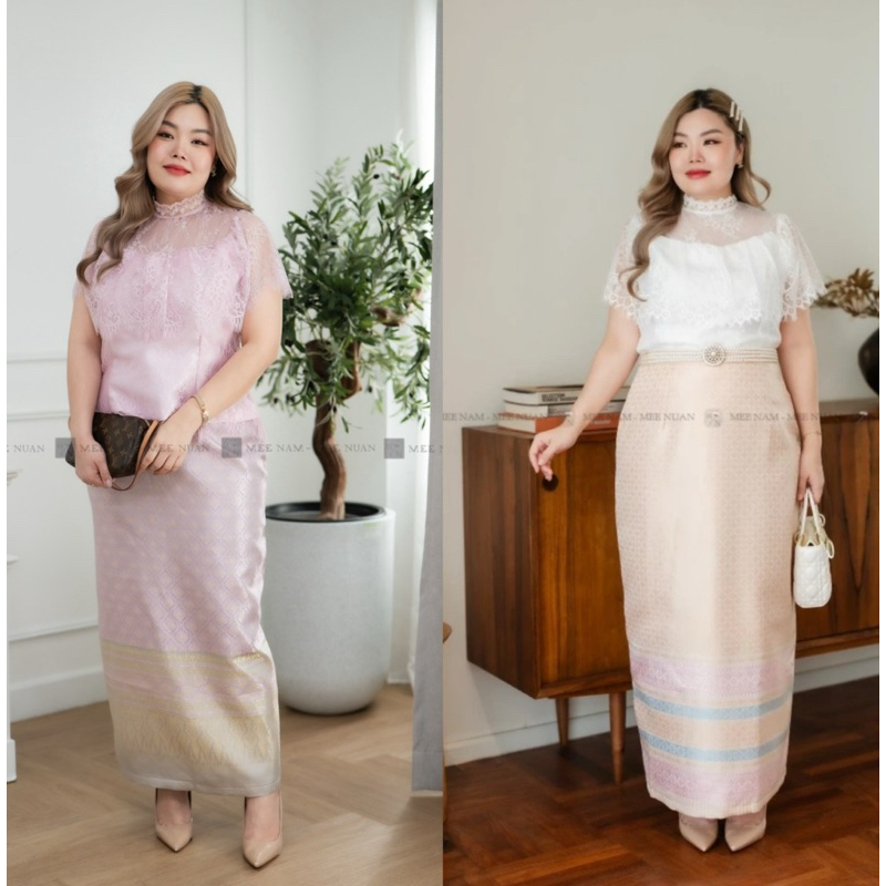 SSD87 เซตชุดไทยแขนสั้น เสื้อผ้าพลัสไซส์ Plussize fashion ชุดคนอ้วน แฟชั่นสาวอวบ | Shopee Thailand