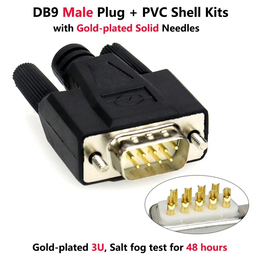 DB9 เชื่อมตัวเชื่อมต่อPVCชุดชาย/หญิงRS232 9 PIN Serial Port Connector ...