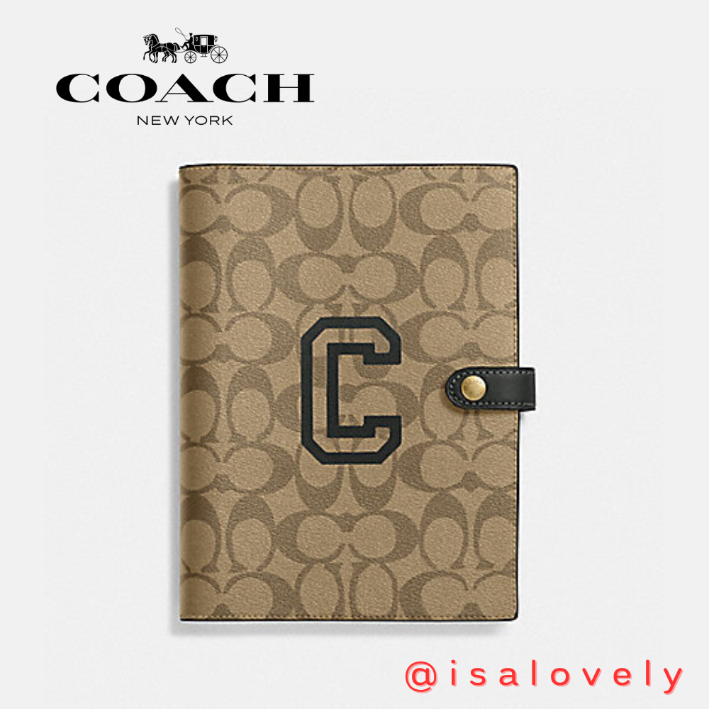📌Isa Lovely Shop📌 สมุดโน๊ต COACH CC055 Notebook In Signature Canvas ...