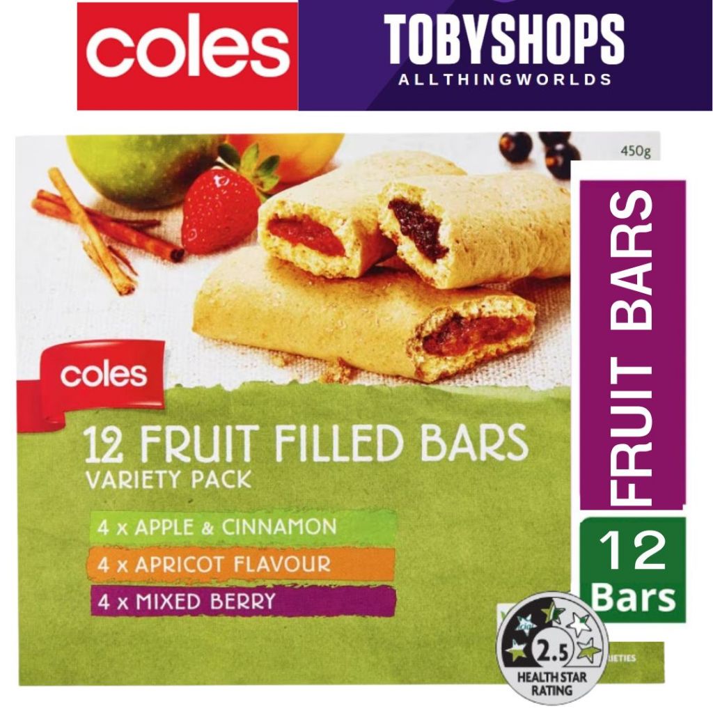 Coles 12 fruit bar mixed berry biscuit 450g โคลส์ ขนมปังสอดไส้ผลไม้ บิ ...