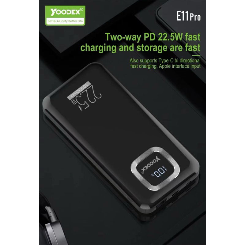 Powerbank Yoodex E11pro ของแท้100% 10000mah พาวเวอร์แบงค์ แบตสำรอง ...