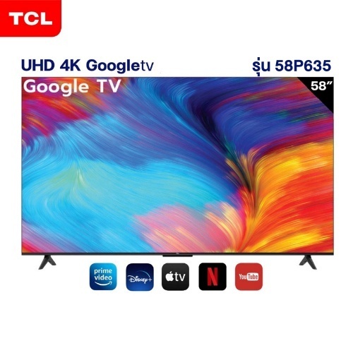ส่งฟรี!! TV 58" TCL LED TV UHD GOOGLE TV 58นิ้ว 58P635 เข้างบ 23000 ...