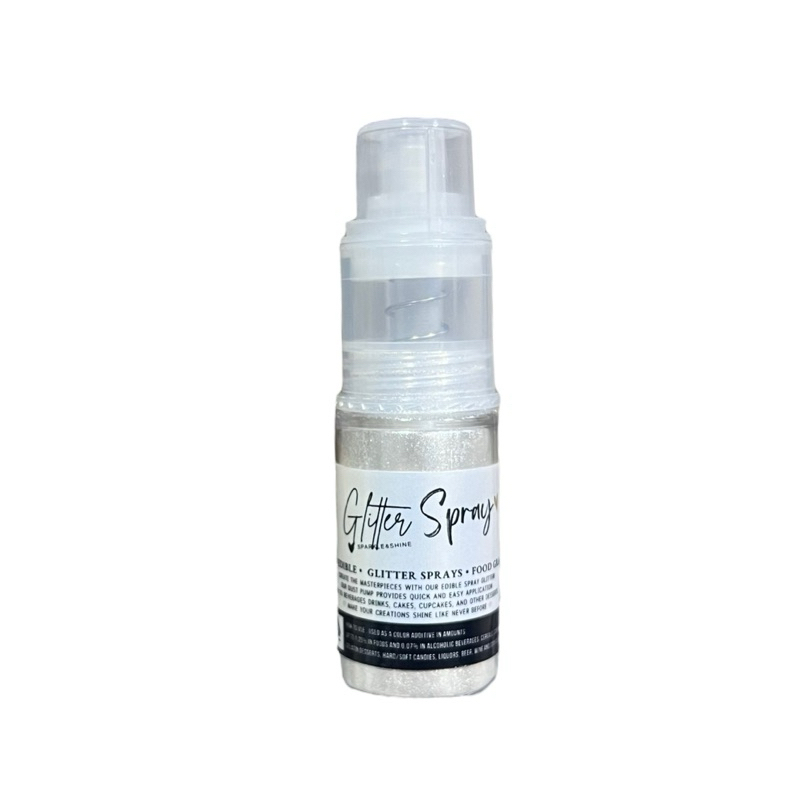 SILVER WHITE | EDIBLE GLITTER SPRAY | 100% FOOD GRADE | Shopee Thailand